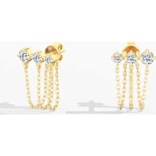 EVERLEE Starlight Triple Chain Stud Earrings With Lab-grown Diamonds In 14k Gold - Yellow Gold