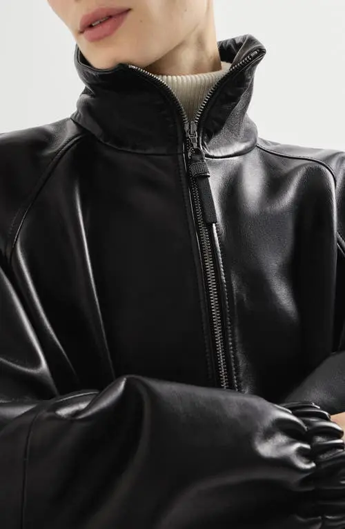 Brunello Cucinelli Nappa Leather Bomber Jacket With Monili