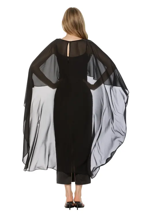ALEXIA ADMOR Satin Gown With Chifon Overlay - Black