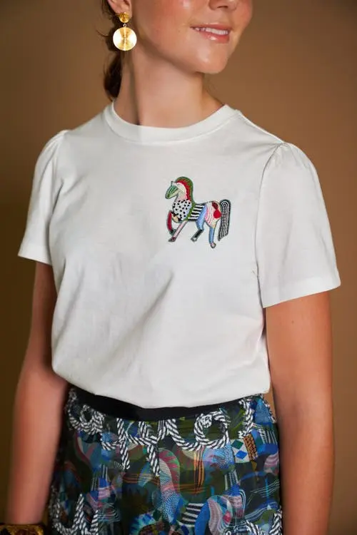 MAISON COMMON Cotton T-shirt With Embroidery