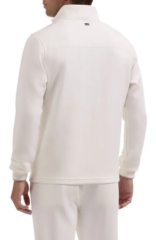 Bugatchi Soft Touch Quarter Zip Pullover - Chalk