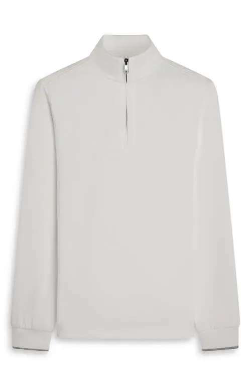 Bugatchi Soft Touch Quarter Zip Pullover - Chalk