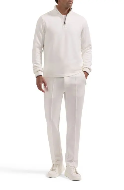 Bugatchi Soft Touch Quarter Zip Pullover - Chalk