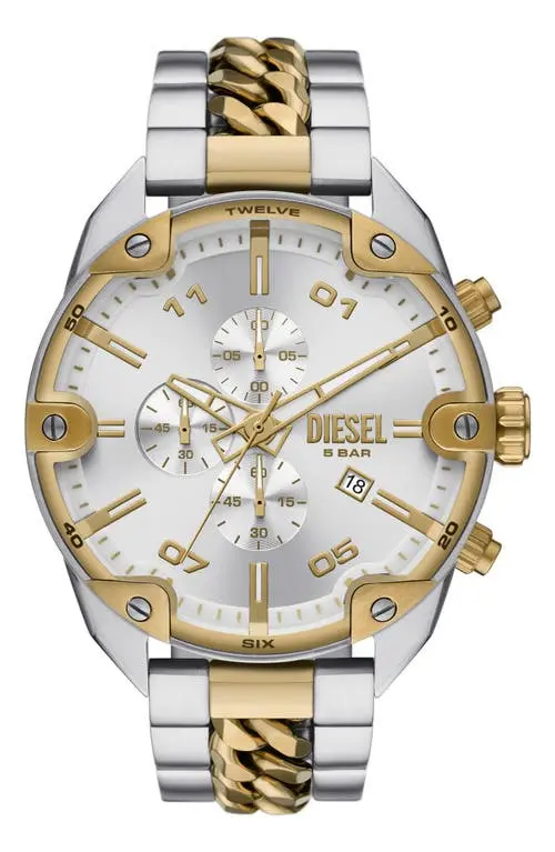 DIESEL® Spiked Chronograph Two-tone Bracelet Watch
