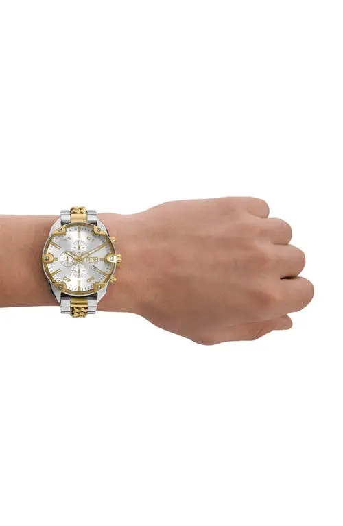 DIESEL® Spiked Chronograph Two-tone Bracelet Watch