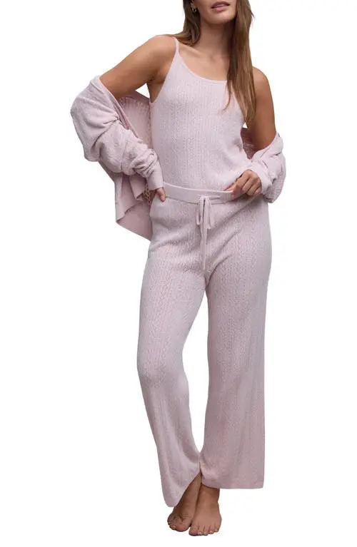 Barefoot Dreams Pointelle Cropped Pants - Petal