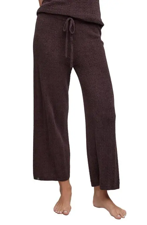 Barefoot Dreams Pointelle Cropped Pants - Umber