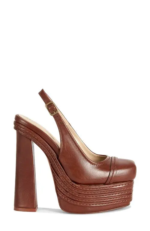 AZALEA WANG Peggy Faux Leather Platform Slingback Pump