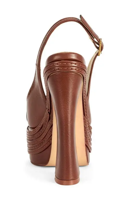 AZALEA WANG Peggy Faux Leather Platform Slingback Pump