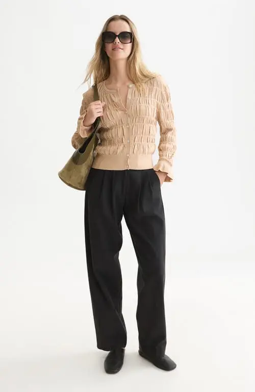 Scotch & Soda Smock Stitch Crewneck Cardigan