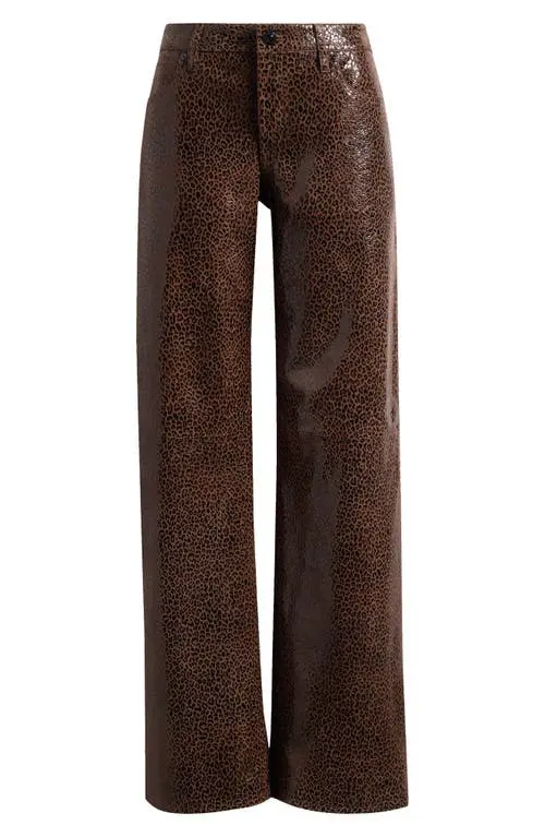 FRAME Printed Leather Wide Leg Pants