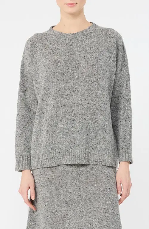 Max Mara Crewneck Wool & Silk Blend Sweater - Medium Grey