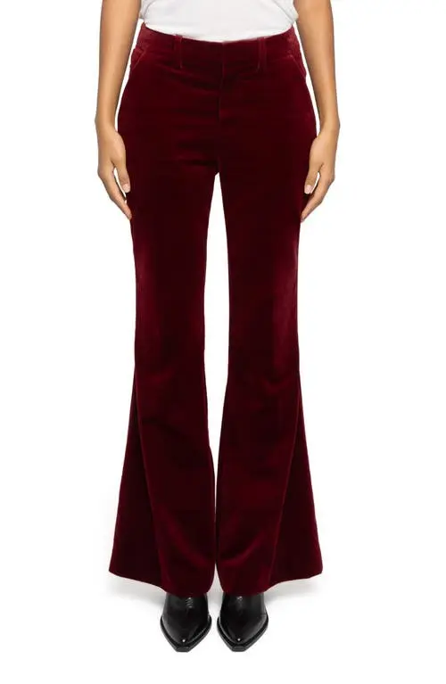 Zadig&Voltaire Prevy Velvet Flared Pants - Cherry