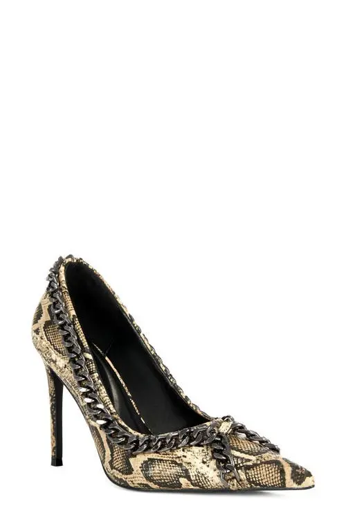 AZALEA WANG Ravelle Faux Snakeskin Pump