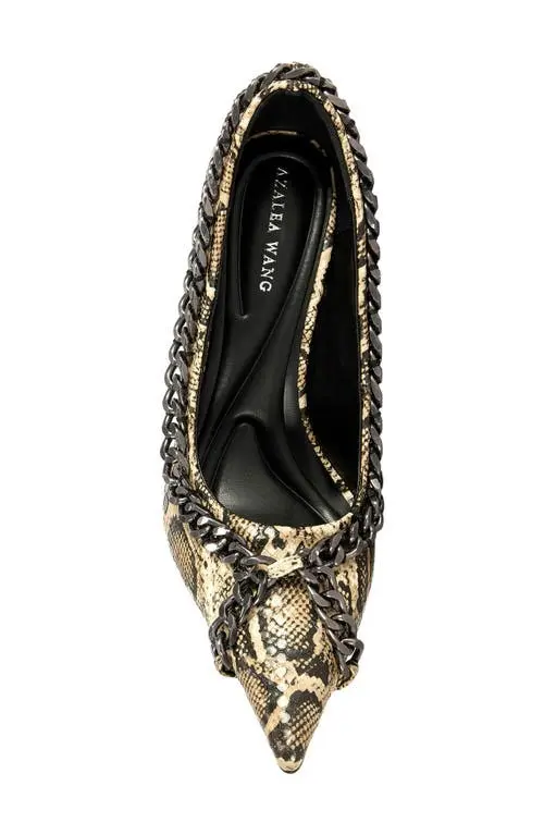 AZALEA WANG Ravelle Faux Snakeskin Pump