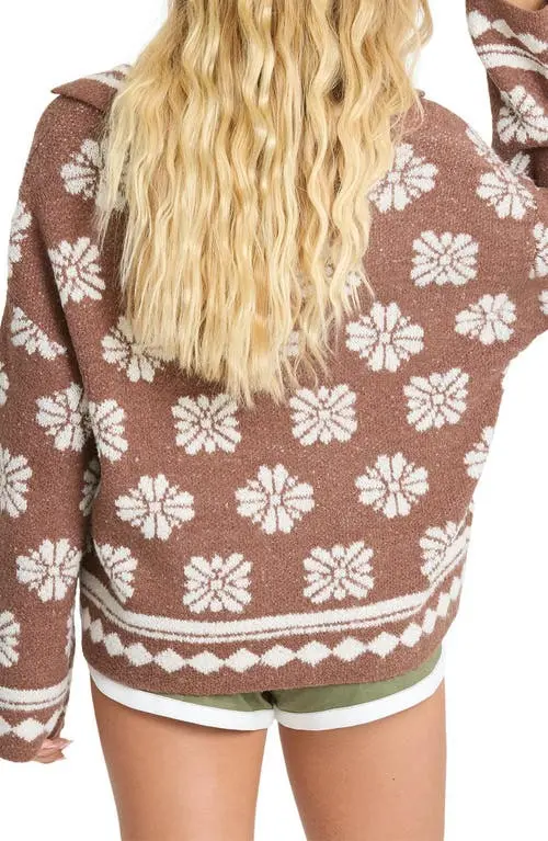 BILLABONG Oversize Floral Intarsia Sweater