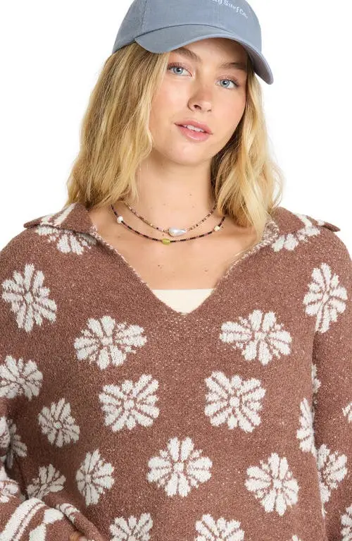 BILLABONG Oversize Floral Intarsia Sweater
