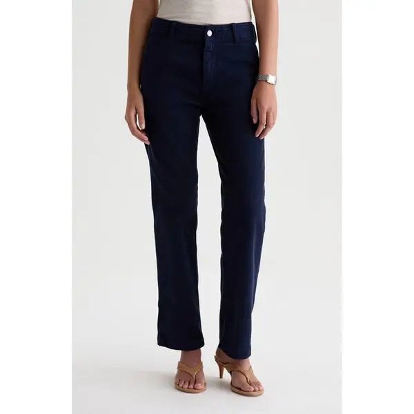 Ag Brinley Mid Rise Straight Leg Trouser Jeans - Deep Trenches