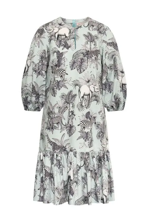 MAISON COMMON Printed Cotton Dress With Ruffles