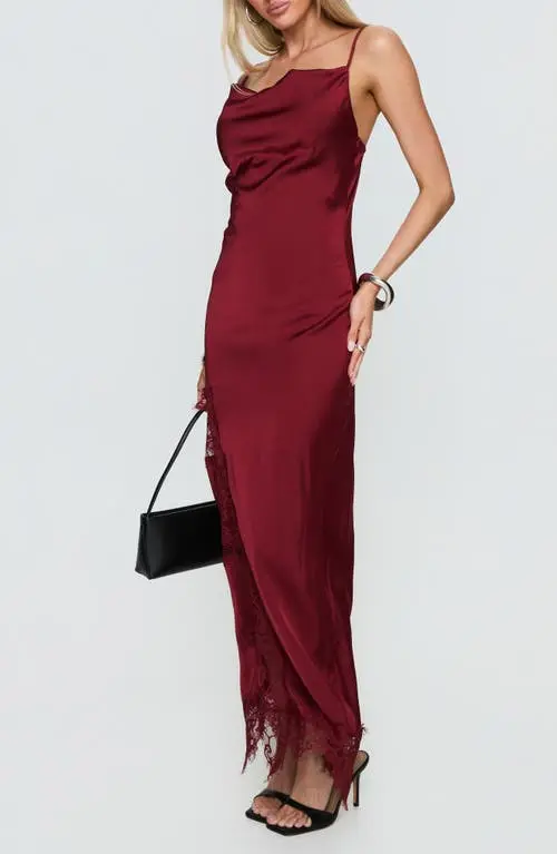Princess Polly Katalyna Cowl Neck Lace Maxi Dress