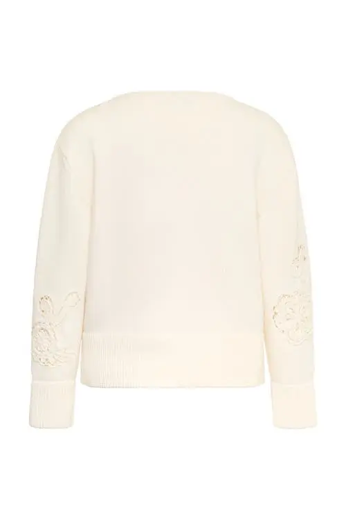 MAISON COMMON Cotton Pullover With Embroidery - White