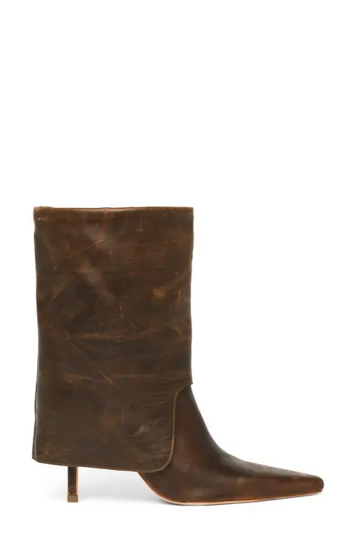 Cinq À Sept Anita Foldover Pointed Toe Suede Bootie - Toffee