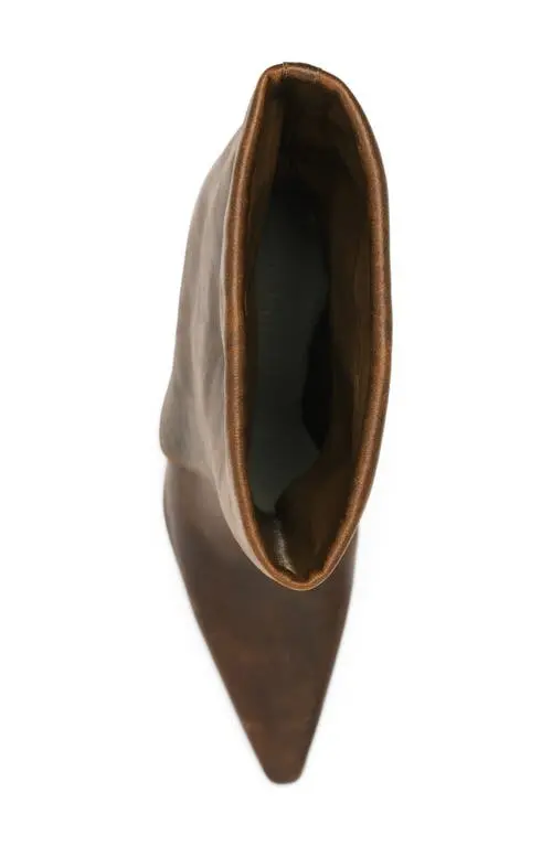 Cinq À Sept Anita Foldover Pointed Toe Suede Bootie - Toffee