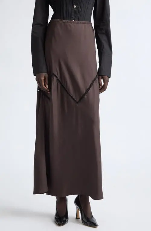 DIOTIMA Orisha Embroidered Silk Maxi Skirt - Molasses