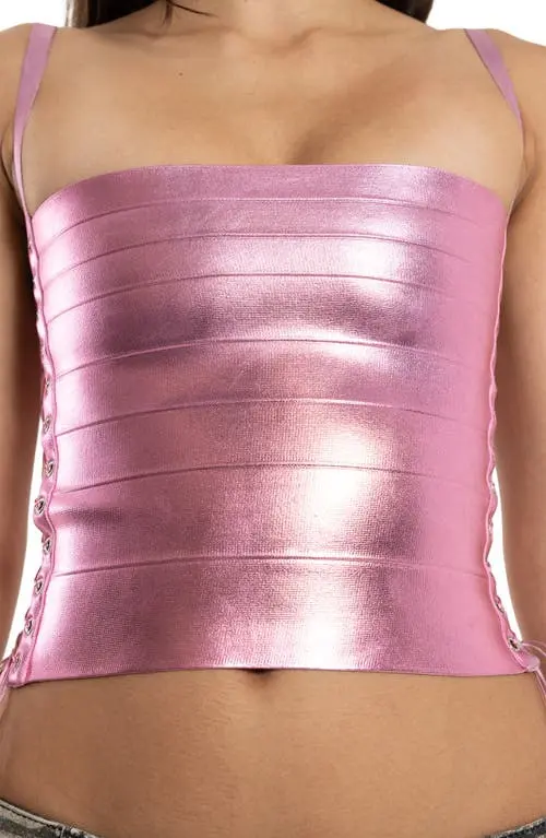 JADED LONDON Metallic Lace-up Bustier Top