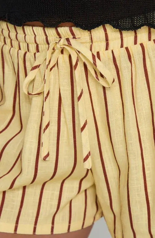 Princess Polly Abigayle Stripe Drawstring Shorts