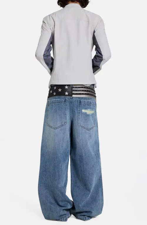 JADED LONDON Usa Flag Appliqué Low Rise Colossus Jeans
