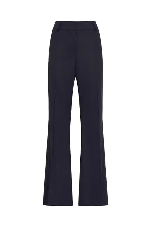 MAISON COMMON Bootleg Trousers In Cool Wool - Black