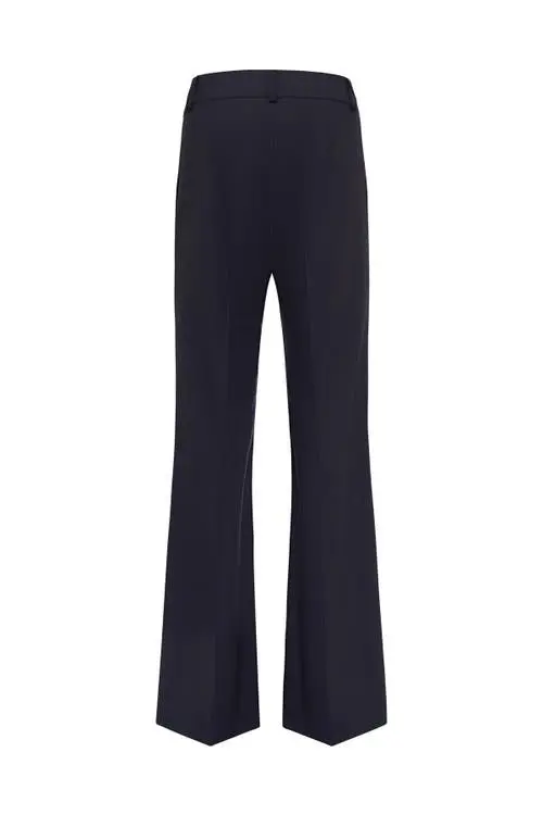 MAISON COMMON Bootleg Trousers In Cool Wool - Black