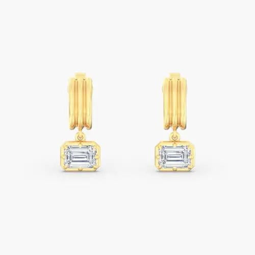 EVERLEE Emerald Aura Drop Earrings With Lab Diamonds In 14k Gold - 2.00ctw