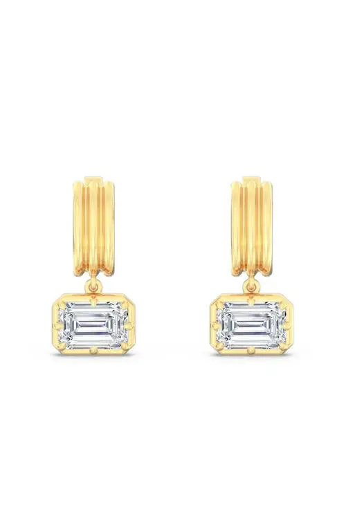 EVERLEE Emerald Aura Drop Earrings With Lab Diamonds In 14k Gold - 4.00ctw