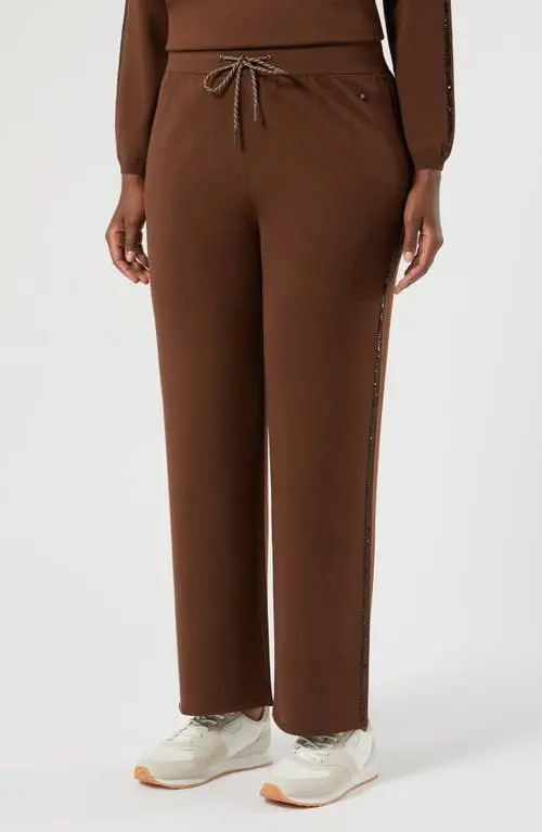 Marina Rinaldi Sequin Side Stripe Knit Wide Leg Trousers