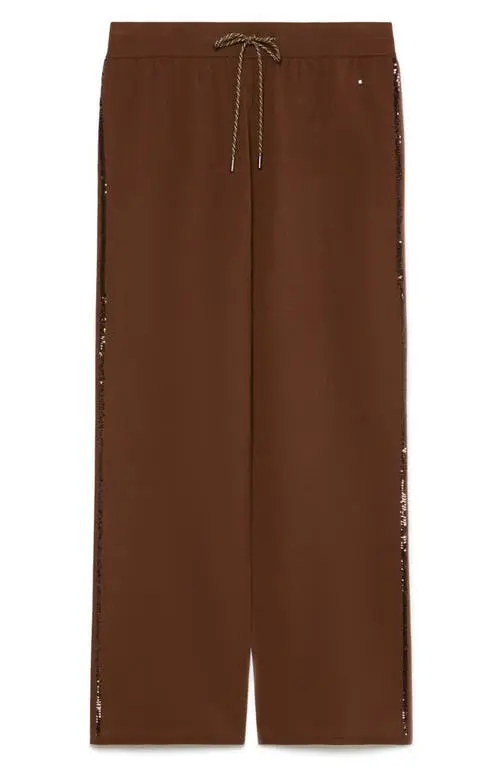 Marina Rinaldi Sequin Side Stripe Knit Wide Leg Trousers