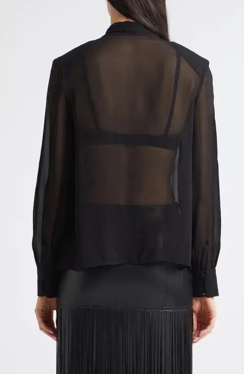 TOCCIN Kaila Tie Neck Chiffon Top