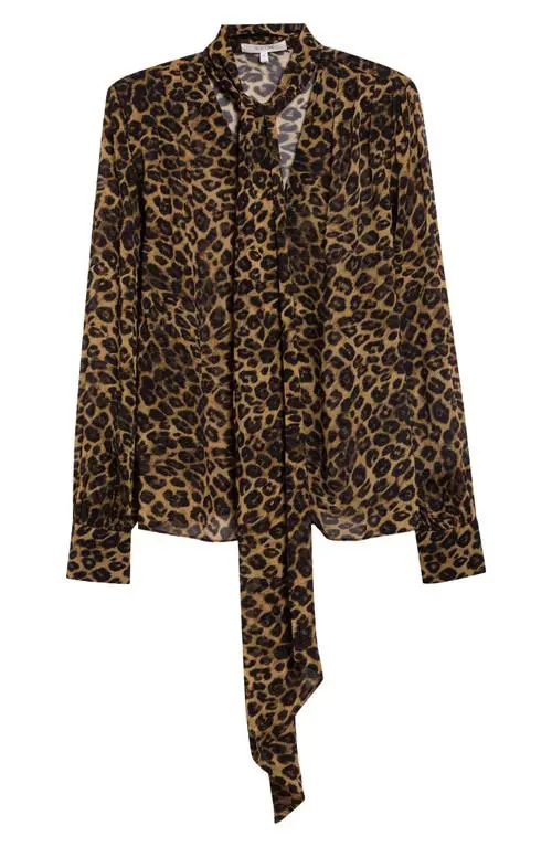 TOCCIN Kaila Tie Neck Chiffon Top - Leopard