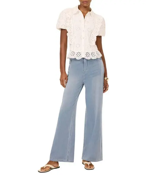 Mint Velvet Stretch Denim Wide Leg Travel Jeans