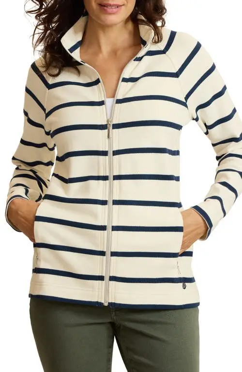 Tommy Bahama Aruba Full Zip Stripe Hoodie - Coconut