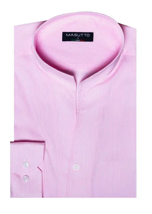 MASUTTO London Tulip Stand Up Collar Long Sleeve Shirt - Pink