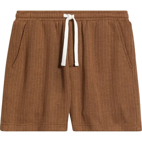 RIZORT Hunter Knit Drawstring Shorts - Brown