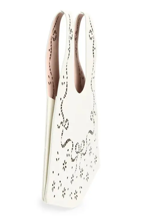 Simone Rocha Mini Lasercut Leather Shopper - Cream