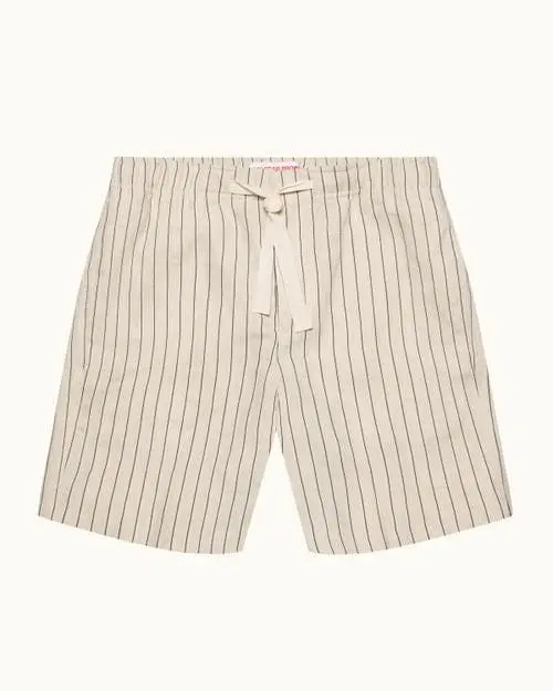 Orlebar Brown Relaxed Fit Pinstriped Linen Shorts