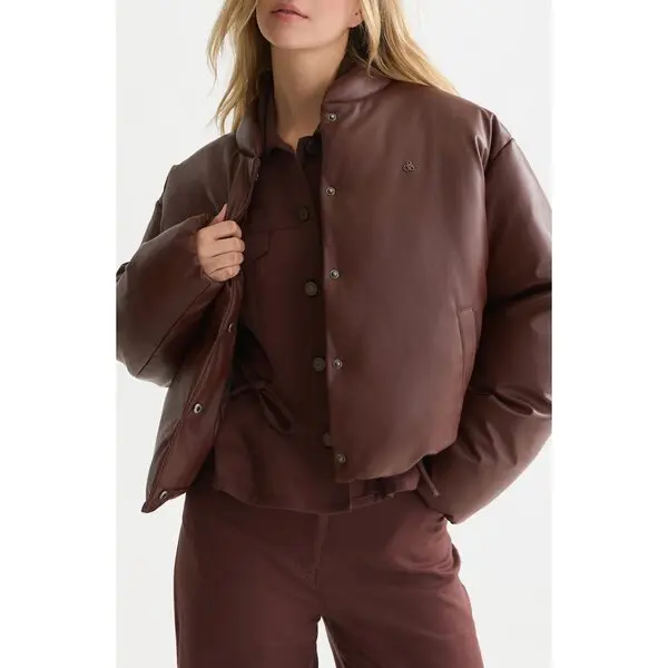 Scotch & Soda Faux Leather Puffer Jacket