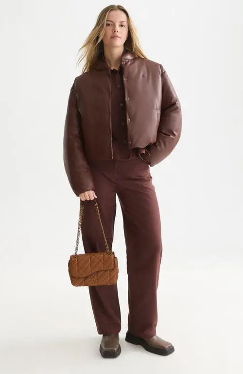 Scotch & Soda Faux Leather Puffer Jacket