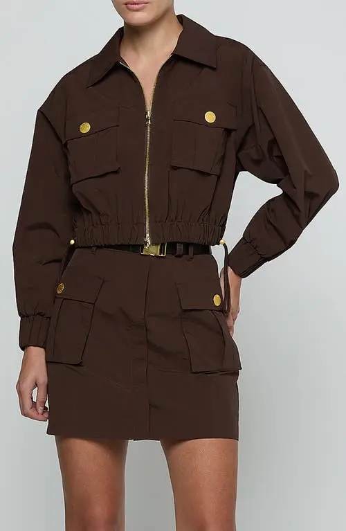 L'Agence Kade Cargo Pocket Cropped Windbreaker