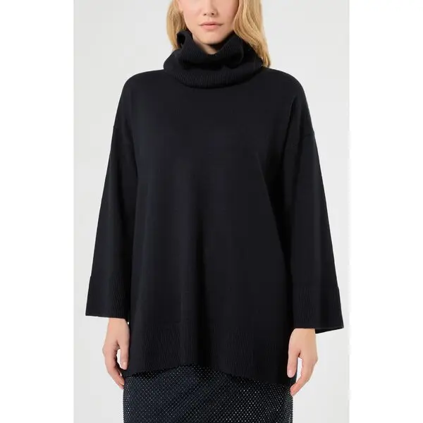 Marina Rinaldi Cashmere Sweater With Removable Cowl Neck