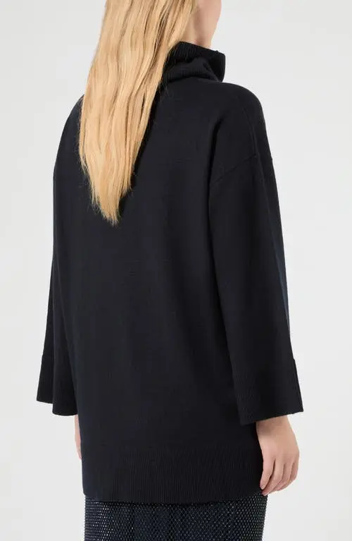 Marina Rinaldi Cashmere Sweater With Removable Cowl Neck